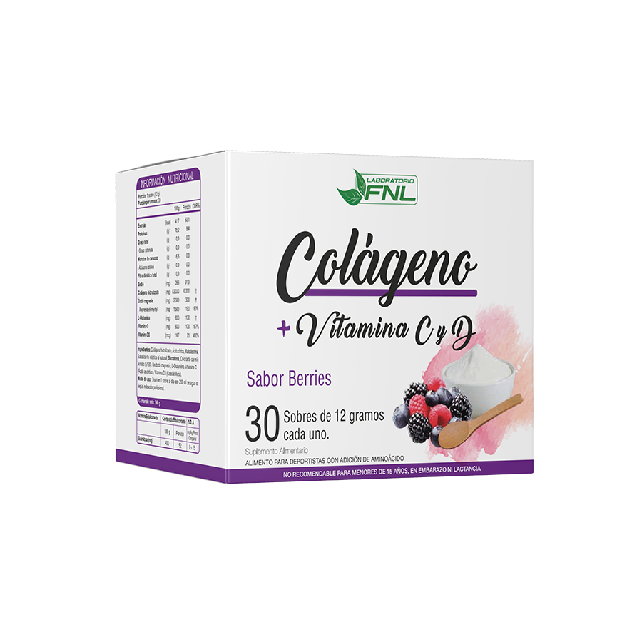 COLÁGENO SABOR BERRIES + VIT C + VIT D 30 sachets – Mis Productos FNL